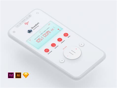 Mobile Radio UI Concept Free XD Resource Adobe XD Elements