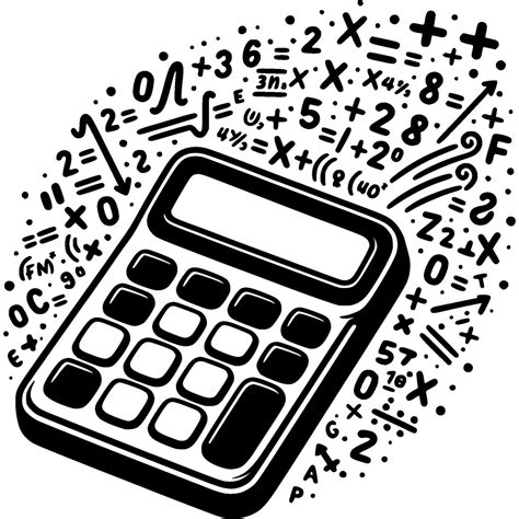 Push Button Calculator Exploded With Mathematical Formulas In Monochrome Simple Minimalistic In