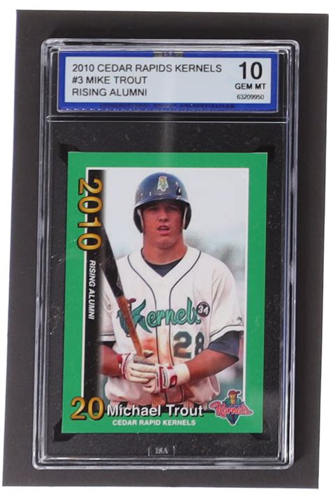 Mike Trout 2010 Cedar Rapids Kernels Rising Alumni Team Issue 3 Rc
