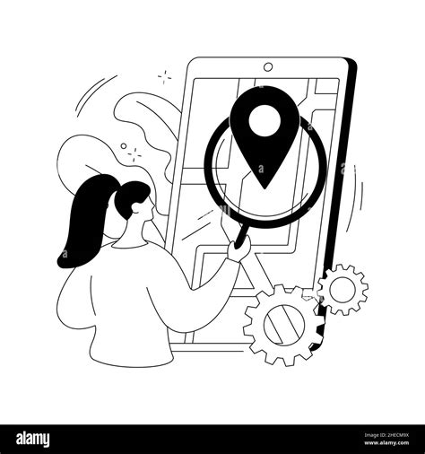 Mobile Tracking Soft Abstract Concept Vector Illustration Stock Vector