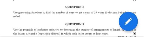 Solved Question 8 Use Generating Functions To Find The