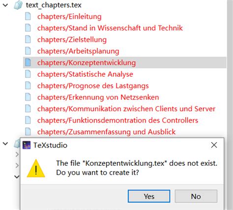 Input TeXStudio The File Xxx Tex Does Not Exist Do You Want To Create It TeX LaTeX