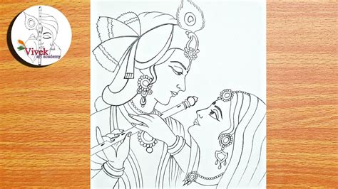 Radhakrishna Drawing Tutorial Easy Lord Radhakrishna Drawing For