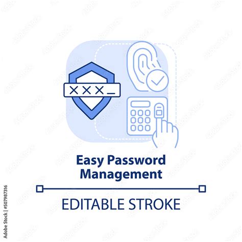 Easy Password Management Light Blue Concept Icon Biometric