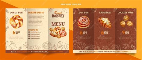 Plantilla De Folleto De Panadería En Acuarela Vector Gratis