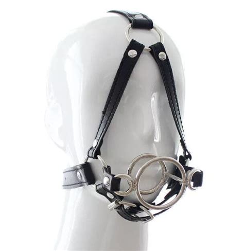 Cosplay Slave Harness Open Mouth Gag Plug Oral Ring Bdsm Bondage Head