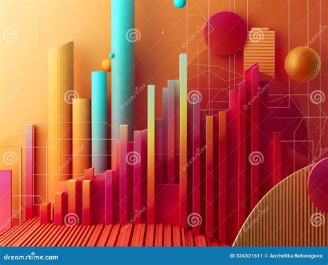 Abstract Orange Yellow Red Blur Charts Stock Market Diagrams Financial