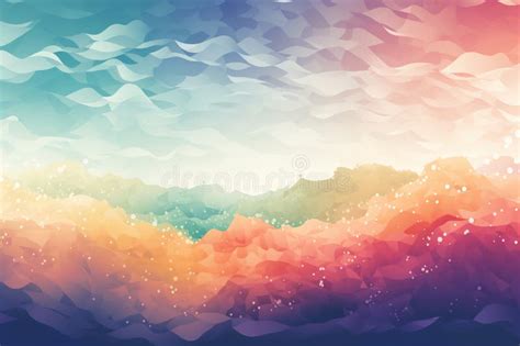 Abstract Pixel Gradient Background Of Landscape Generated By