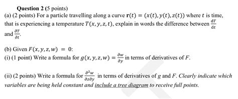 Solved Question 2 5 Points A 2 Points For A Particle