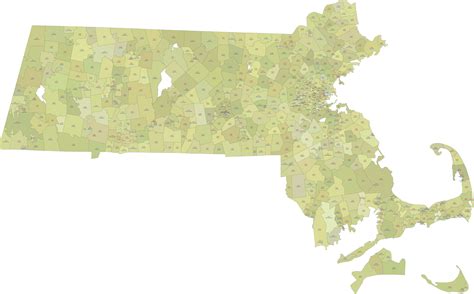 Ma Zip Code Map With Cities Your Vector