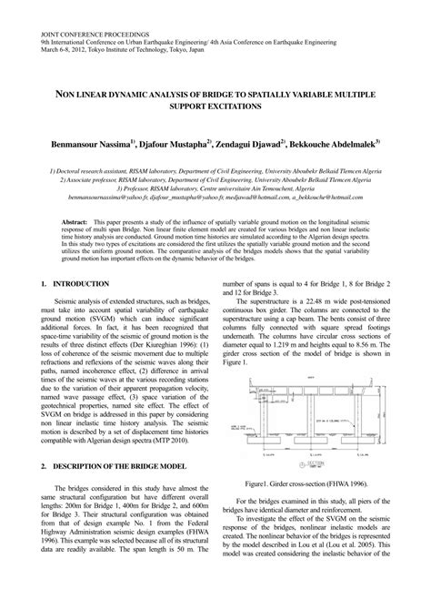 pdf non linear dynamic analysis of bridge to spatially variable