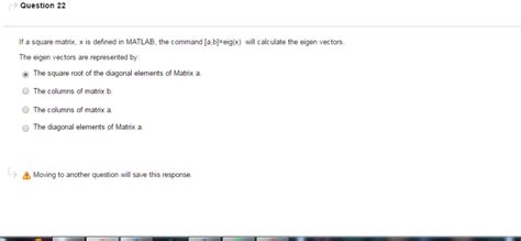 Solved If A Square Matrix X Is Defined In MATLAB The Chegg