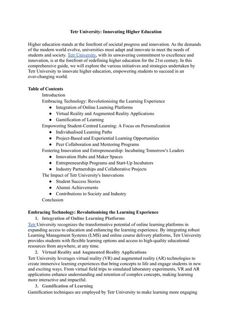 Ppt Tetr University Innovating Higher Education Powerpoint Presentation Id 13282764