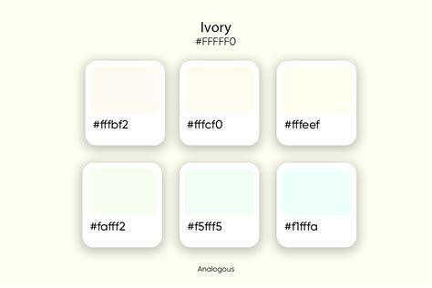 Ivory Colour Chart