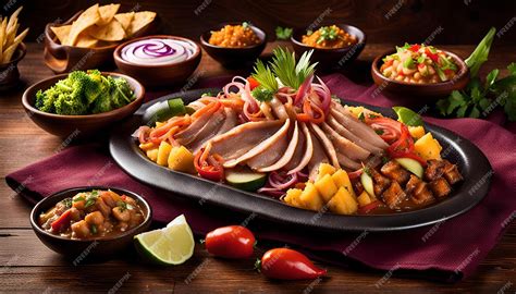 Traditional Peruvian Buffet With Ceviche And Lomo Saltado Premium Ai