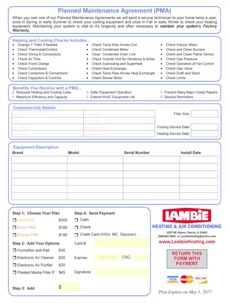 Printable Hvac Maintenance Contract Template Fillable Form 2025