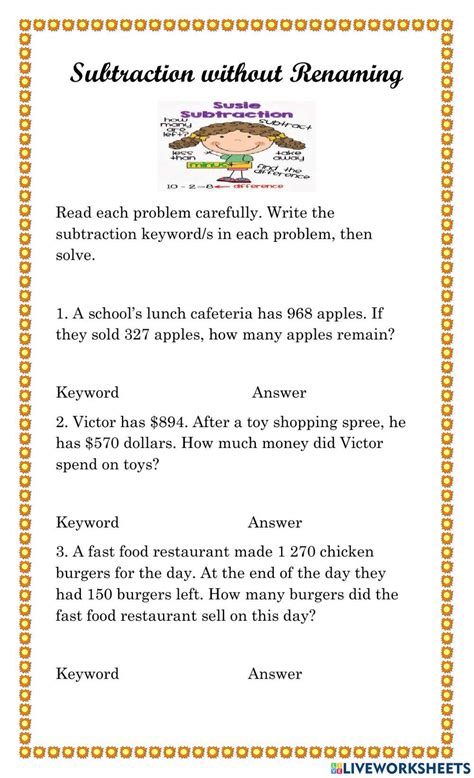 Subtraction Without Renaming 2 Worksheet Live Worksheets