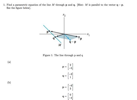 Solved I Find A Parametric Equation Of The Line M Through P