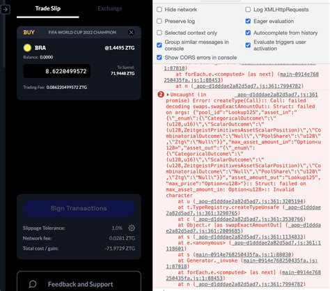 Error Thrown When User Type More Than Pool Amount In Tradeslip · Issue 306 · Zeitgeistpmui