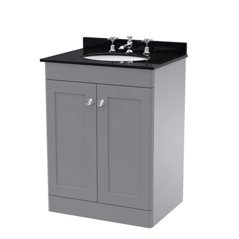 Nuie Classique 600mm Floor Standing 2 Door Vanity And Marble Top 3th