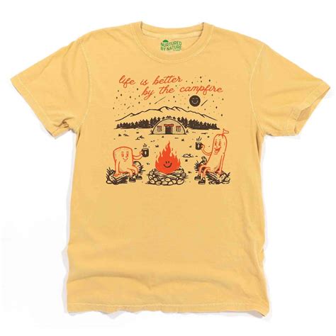 Life Is Better Camping Campfire Graphic Tee Retro Camping T Shirt
