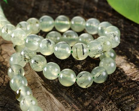 Prehnite W Rutile Round 8mm