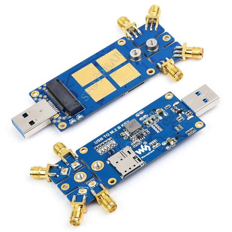 Raspberry Pi 5g Dongle Expansion Board Four Antennas Usb3 1 Port Aluminum Alloy Heatsink M 2 Key