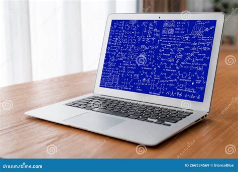 Mathematic Equations And Modish Formula On Computer Screen Stock Image Image Of Mathematics