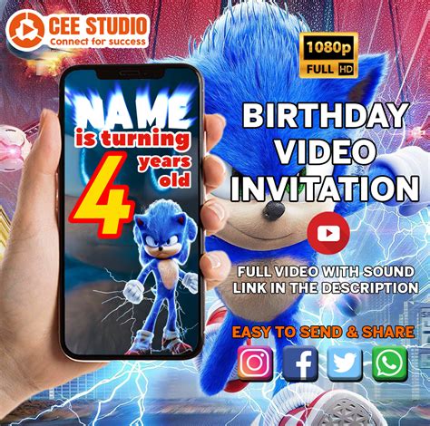 Sonic Invitation Sonic Video Invitation Sonic The Hedgehog Inspire Uplift
