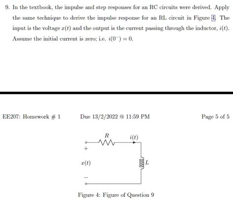 9 In The Textbook The Impulse And Step Responses For An Rc Circuits