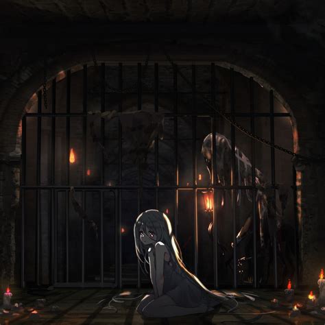 Wallpaper Dark Prison Anime Girl Original Desktop Wallpaper Hd