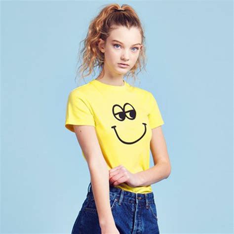 Lazy Oaf Yellow Smiley Face T Shirt Depop