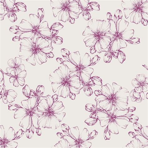 Premium Vector Sakura Flower Pattern