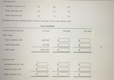 solved relevant range and fixed and variable costs third