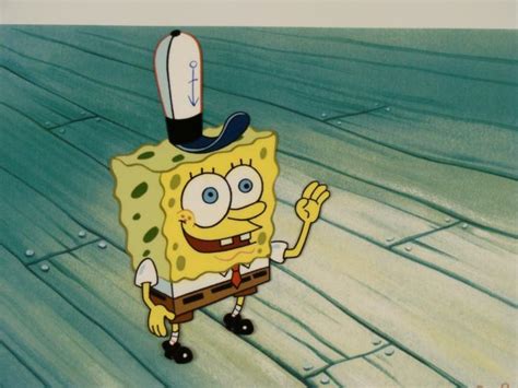 Background Animation Cel Original Spongebob Waving