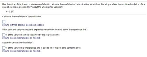 Solved Use The Value Of The Linear Correlation Coefficient
