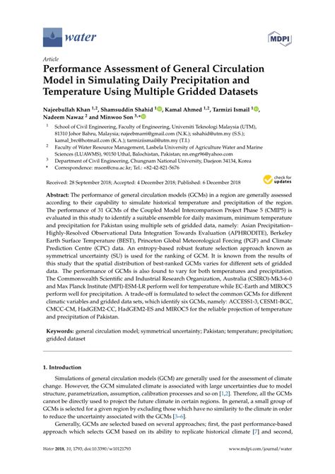 pdf performance assessment of general circulation model in simulating