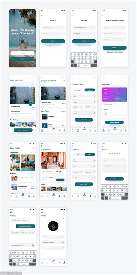 源文件 旅行app Ui Xd素材下载