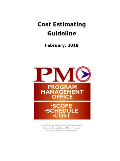 Cost Estimating Guideline Pdf Intersection Road Foot Unit