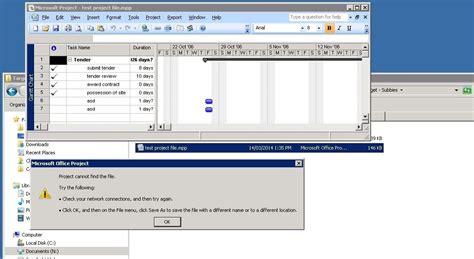 Error Saving Project Files To Network Drive Project Not Seeing Last