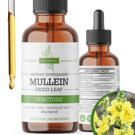 Mullein Tincture Organic Mullein Drops For Lung Support