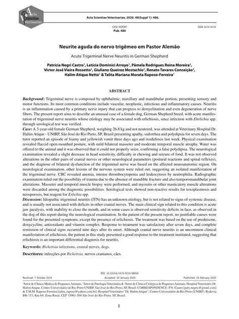 Pdf Acute Trigeminal Nerve Neuritis In German Shepherd