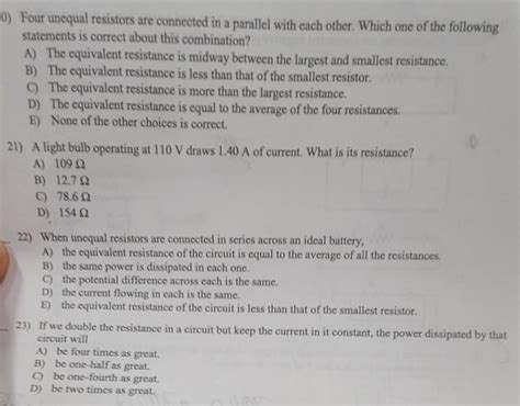 Solved C Four Unequal Resistors Are Connected In A Chegg