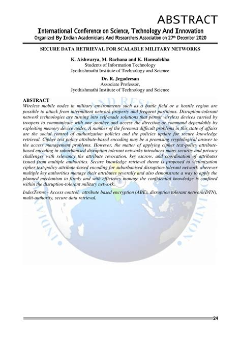 Pdf Secure Data Retrieval For Scalable Military Networks