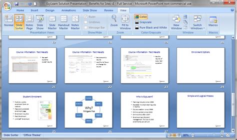 powerpoint slide sorter view for online contractor or staff induction