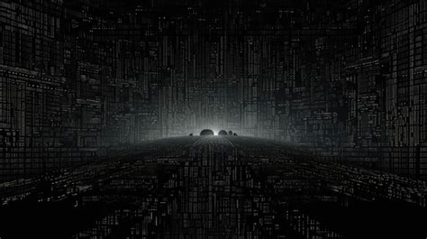 premium ai image dark color technological digital ascii art abstract