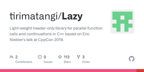 GitHub Tirimatangi Lazy Light Weight Header Only Library For Parallel Function Calls And