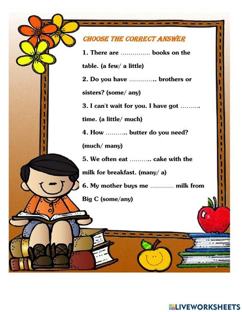 E6quantifiers Worksheet Live Worksheets