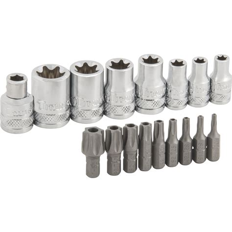 Titan External Torx Socket And Bit Set 17 Pc Model 16160 Northern Tool