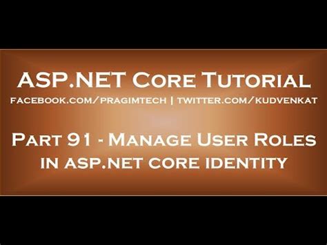 Manage user roles in asp net core identity كورسات كود
